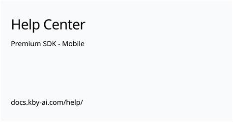 Premium Sdk Mobile Help Center