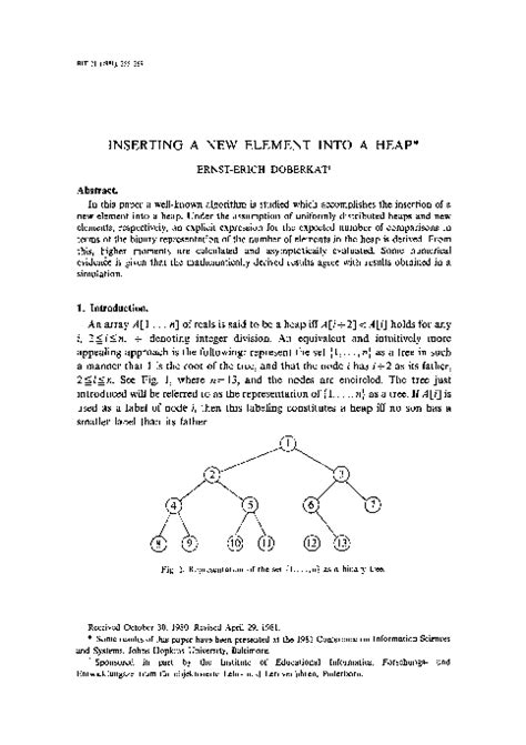 Pdf Inserting A New Element Into A Heap