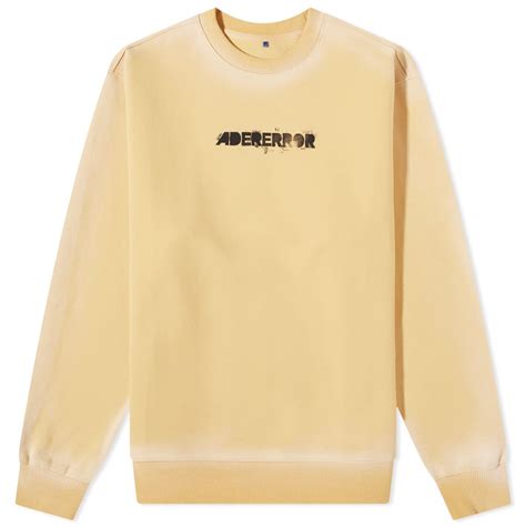 ader error shadow logo crew sweat yellow end gb