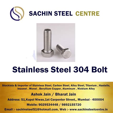 Ss Bolt Stockiest At Piece Ss Hex Bolt In Mumbai Id