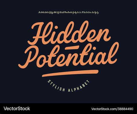 Monoline Script Font Royalty Free Vector Image