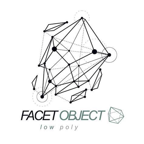 Premium Vector Vector Abstract 3d Geometric Shape Polygonal Figure Technology Corporate Emblem