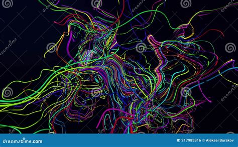 ai signals 4k abstract looped bg multicolor flash of curved lines