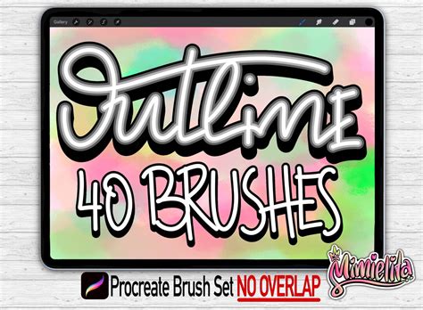 Procreate Outline Brush Set 40 Doodle Liner No Overlap Brushes Lettering Brushes Procreate