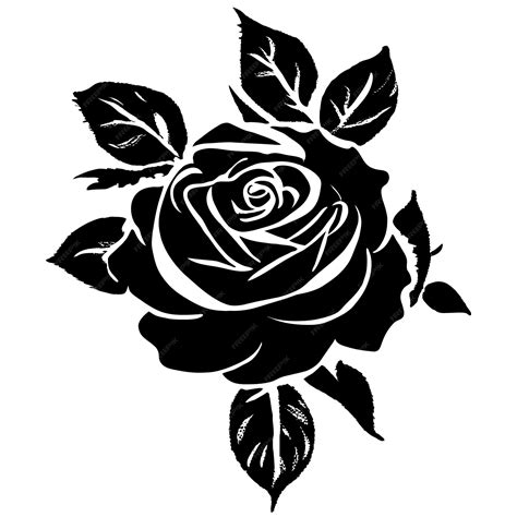Premium Vector Hand Drawn Rose Silhouette
