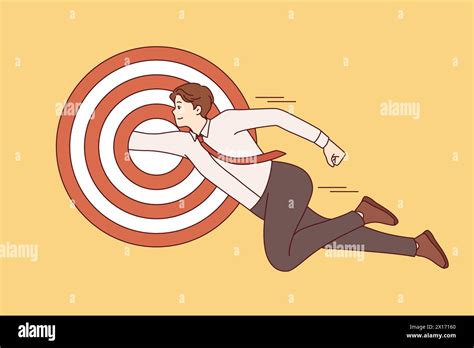 Super Businessman Flies Into Target With Precision Completing Assigned