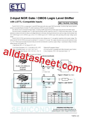 MC74VHC1GT02DFT2 Datasheet PDF E Tech Electronics LTD