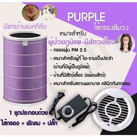 เครื่องฟอกอากาศ Diy เครื่องฟอกอากาศ ใช้กับไส้กรอง Filter ปรับความเร็วลมได้ Air Purifier Shopee