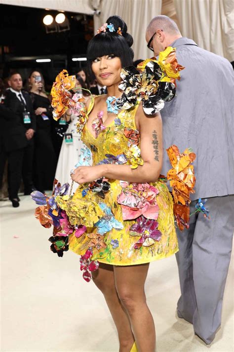 Nicki Minaj Wears Bright Yellow Floral Dress At 2024 Met Gala Us Weekly