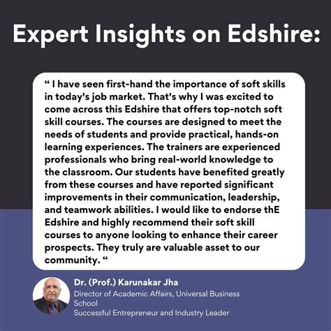 Im Pleased To State That Edshire Is Having A Significant Impact On The
