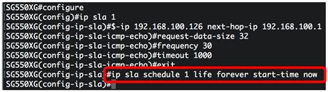 Configure Ip Sla Tracking For Ipv4 Static Routes On An Sg550xg Switch Through The Cli Cisco