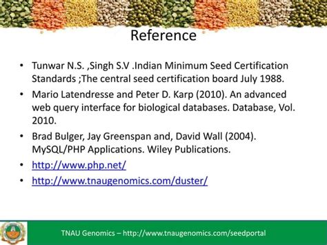 Tnau Seed Portal New Ppt