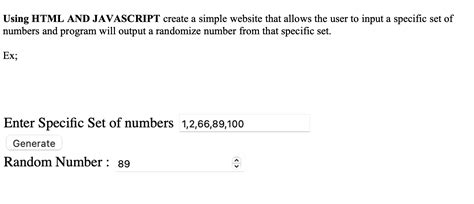 Solved Using HTML AND JAVASCRIPT Create A Simple Website Chegg Com