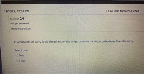 Solved In A Hierarchical Carry Look Ahead Adder The Output