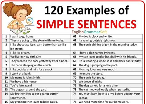 120 Examples Of Simple Sentences EnglishGrammarSoft