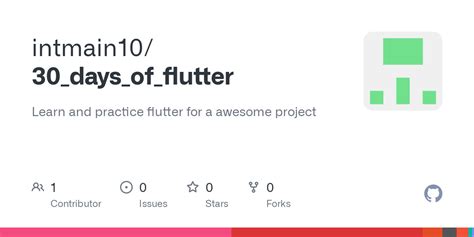 Github Intmain1030daysofflutter Learn And Practice Flutter For A