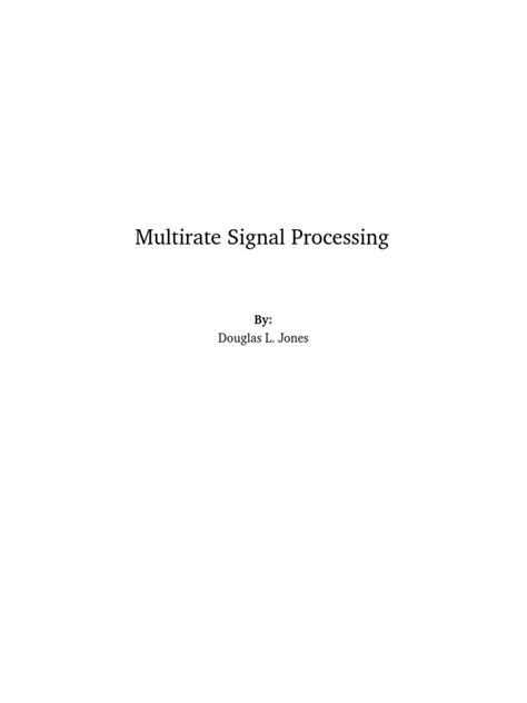 Multirate Signal Processing 14 Pdf Applied Mathematics Areas Of