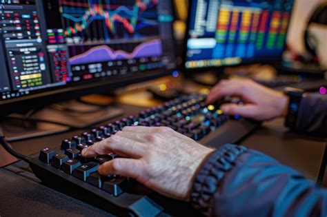 Professional Trader Analyzing Live Commodity Charts On Multiple