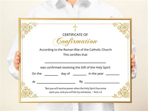 Free Printable Catholic Confirmation Certificate Template Template Samples