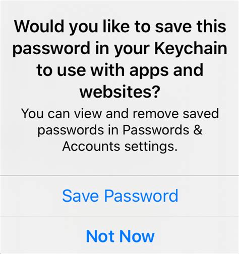 how to make ios stop asking to save a password to keychain every time i