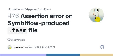 Assertion Error On Symbiflow Produced `fasm` File · Issue 76 · Chipsalliancef4pga Xc