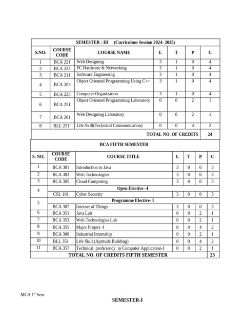 Bca Syllabus Pdf Method Computer Programming Computer Network