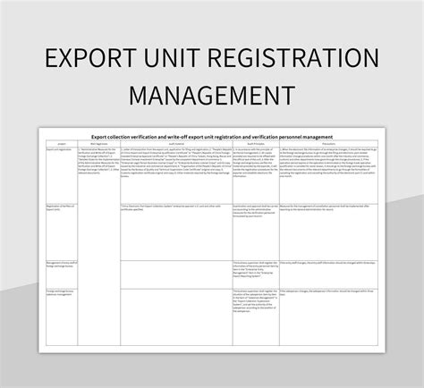 Export Unit Registration Management Excel Template And Google Sheets File For Free Download