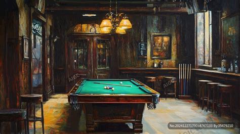 Ai创作图会馆油画 酒吧油画 会所油画 桌球装饰画 油画院 欧式剧本杀密室场景 桌球室台球室台球馆 欧式台球室 油画室内 台球室 台球室挂画 台球室雕刻 桌球馆 会所配画 台球装饰画nipic