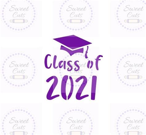 Class Of 2021 With Grad Cap Stencil Graduation Stencils Stencils