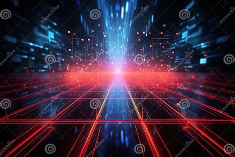 Ai Network Big Data Cloud Computing 3d Artificial Technology Concept