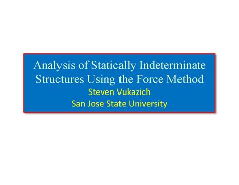 force method analysis of statically indeterminate structures analysis