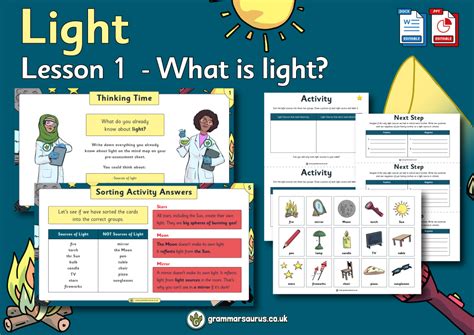 Year 3 Science Light What Is Light Lesson 1 Grammarsaurus