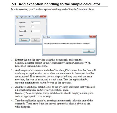 Solved Add Exception Handling To The Simple Calculator
