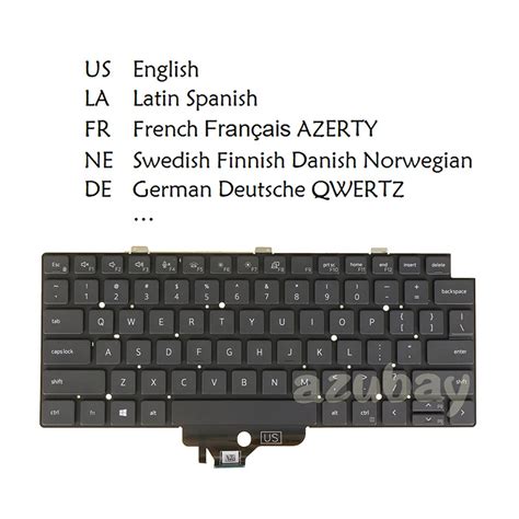 Backlit Laptop Keyboard For Dell Latitude 5320 5330 5340 7320 7330 Us La Spanish Nordic Sd 