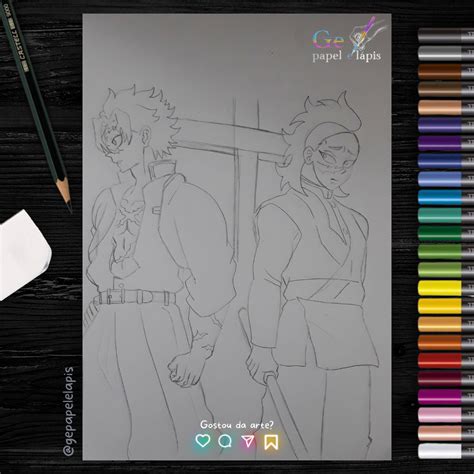 Fanart Sanemi E Genya Shinazugawa Kimetsu No Yaiba Ge Papel E Lápis