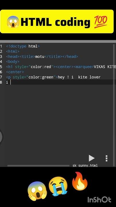 😱HTML coding 🔥ll #shorts #trendingshorts 📑#codewithharry #stp 💯 - YouTube