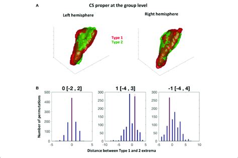 permutation test procedure a two blobs are defined at the group