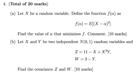 solved 4 total of 20 marks a let x be a random