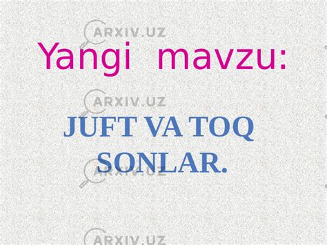 2 Sinf Juft Va Toq Sonlar Algebra Dars Ishlanmalar