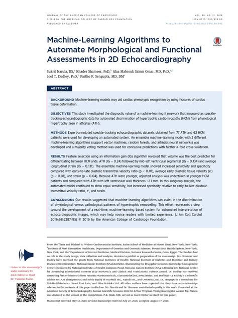 Machine Learning Algorithms To Automate Morphological And Functional