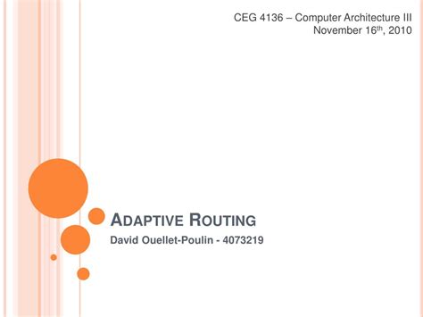PPT Adaptive Routing PowerPoint Presentation Free Download ID 847055