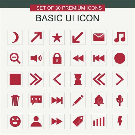 ui set vector design images basic ui icons set red ui icons red
