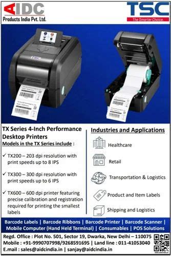 Tsc Tx Series Desktop Printer At ₹ 35000 Piece New Delhi Id