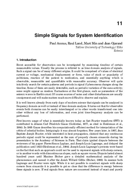 Pdf Simple Signals For System Identification