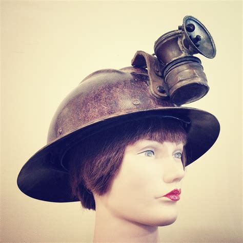 Here We Have An Old Miners Hard Hat With Original Carbide Lamp