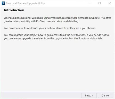 update existing structural elements to prostructures elements