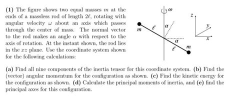solved 1 the figure shows two equal masses m at the ends