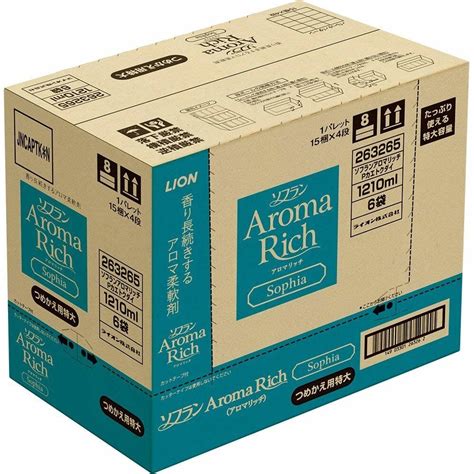 Кондиционер для белья LION Soflan Aroma Rich Sophia, 1125 мл (6 шт)