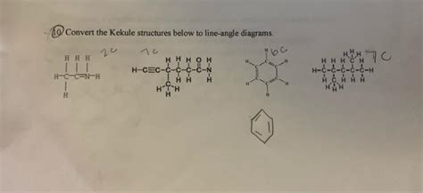Solved 10. Convert the Kekule structures below to line-angle | Chegg.com
