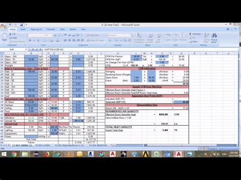 08 Hvac Heat Load Calculation On Excel Sheet Worksheets Library
